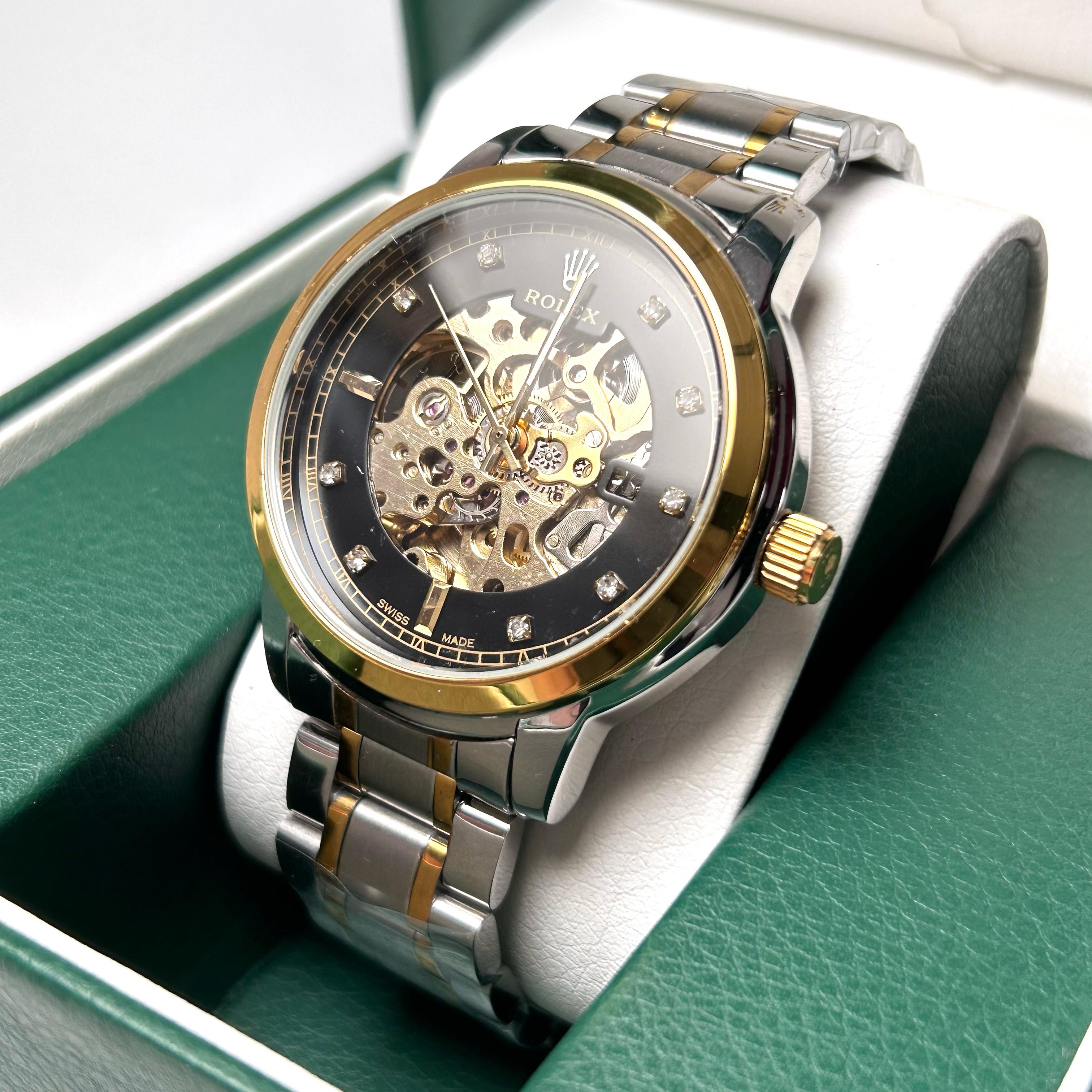 Rolex Skeleton Automatic Dial - Two-Tone with Black Dial - Unisex ...